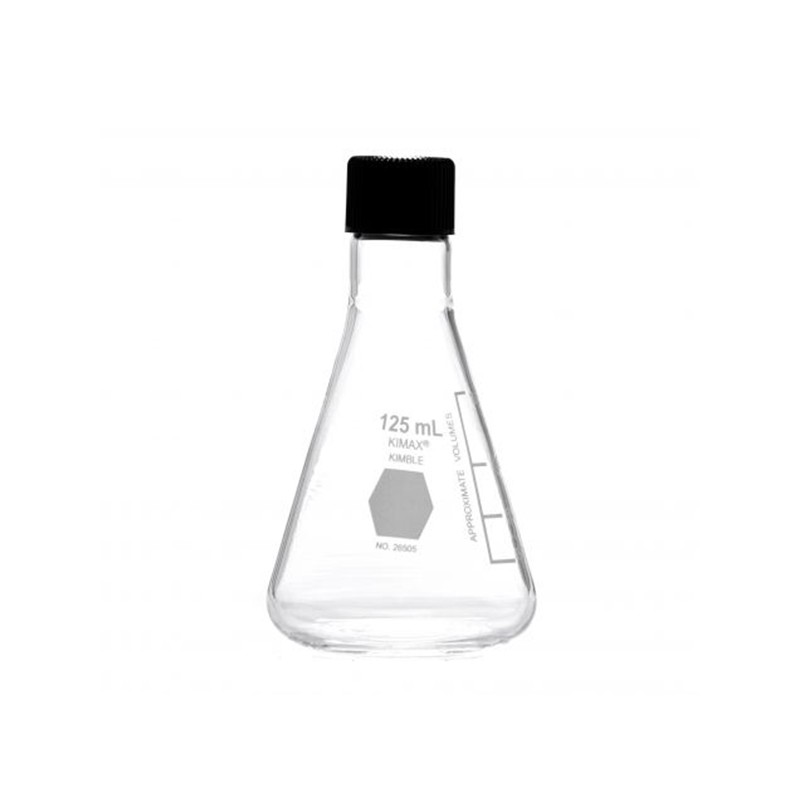 MATRAZ ERLENMEYER 125ML CON TAPA ROSCA FENOLICA